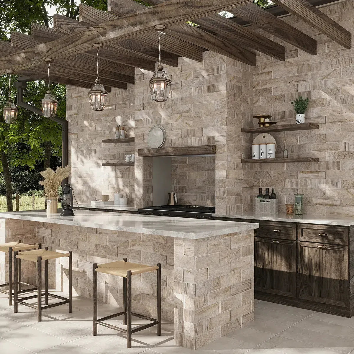 Brick Brooklyn Natural Porcelain Tile | Textured Wall and Floor Tile