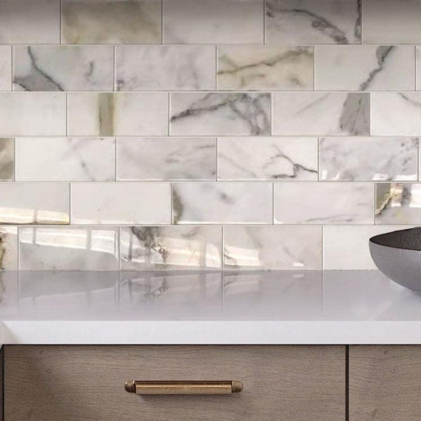 Calacatta Gold Marble Subway Tile What Shape Are Subway Tiles?