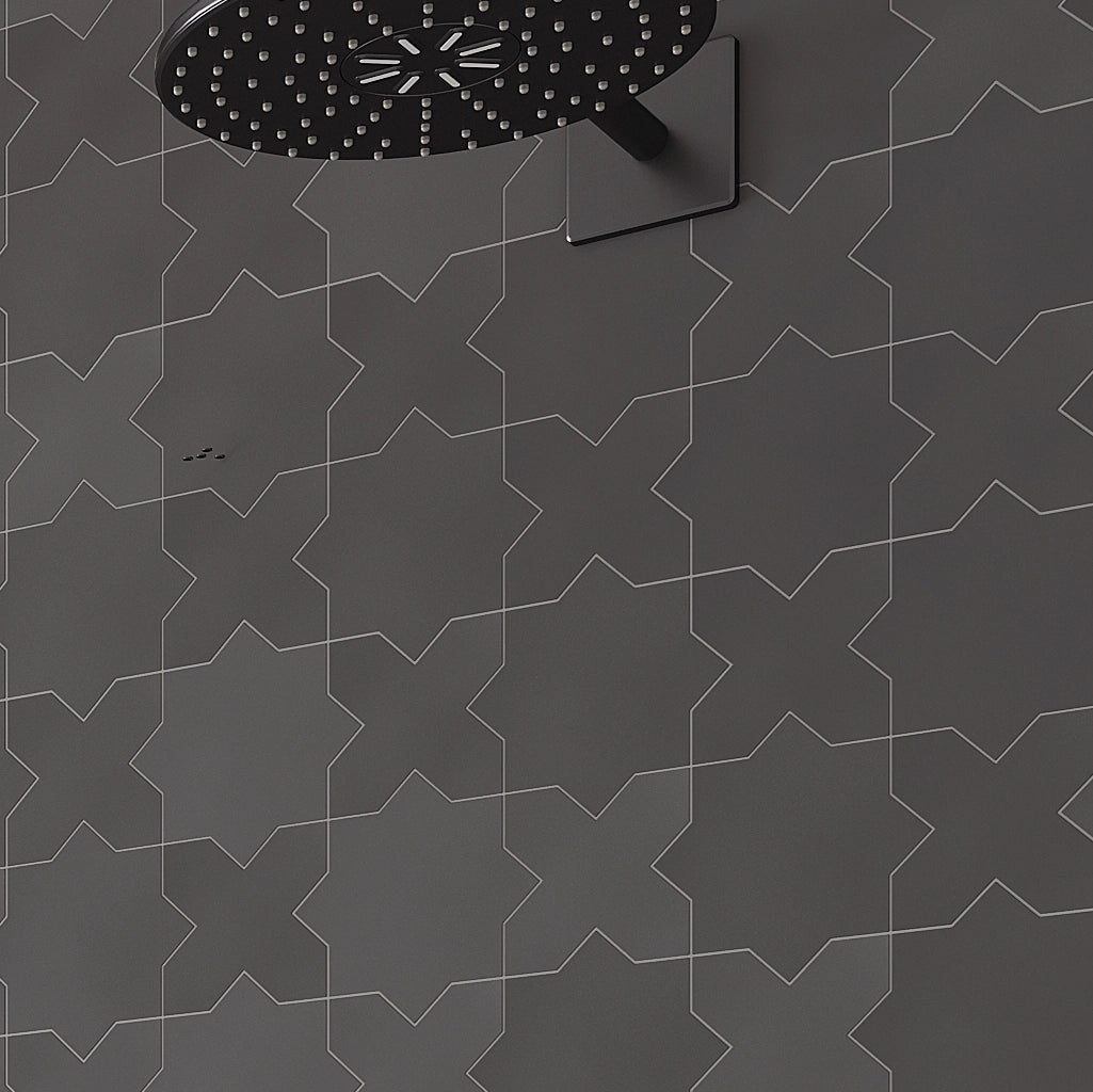Carmel Matte Black Porcelain Cross Tile | Backsplash, Floor, Pool ...