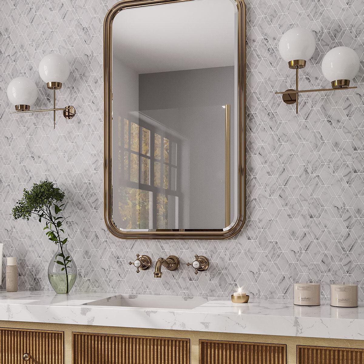 Carrara Diamond Marble Mosaic Tile | Tile Club