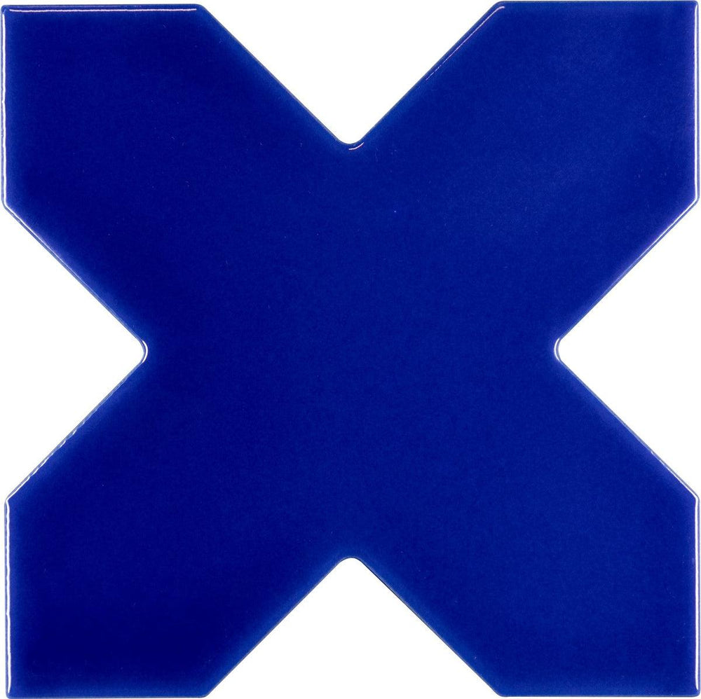 Santa Barbara Royal Blue Cross Ceramic Tile | Star and Cross Pattern ...