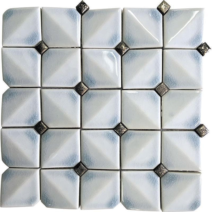 Chateau Blue Square Ceramic Mosaic Tile | Tile Club