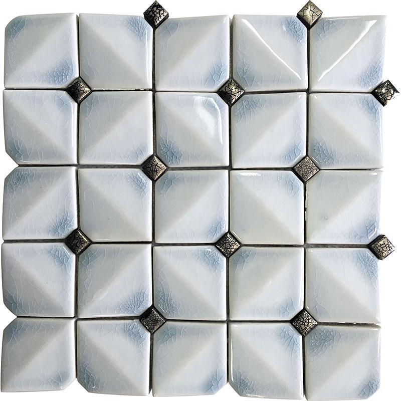 Chateau Blue Square Ceramic Mosaic Tile Sample Swatch | Free Shipping ...