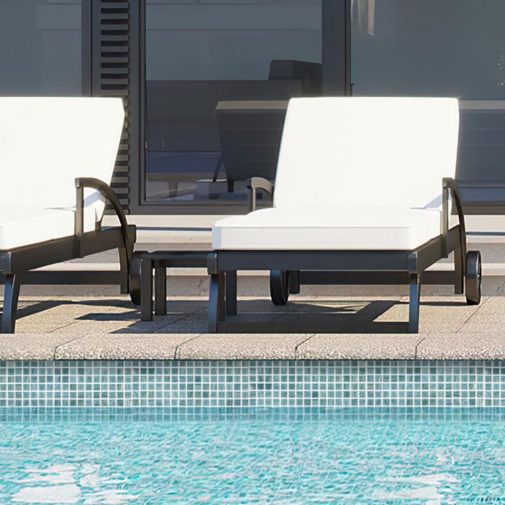 Cloud Blue Grey Mixed Squares Glass Pool Tile | Colorful Swimming Pool