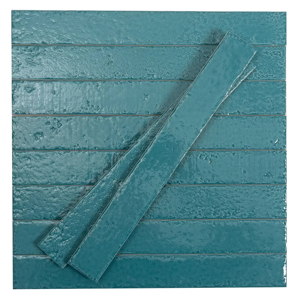 Colobric Bright Teal Brick 2x16 Ceramic Tile | Tile Club