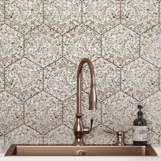 Corazza Shell Terrazzo Tiles for Beach Chic Floors and Walls