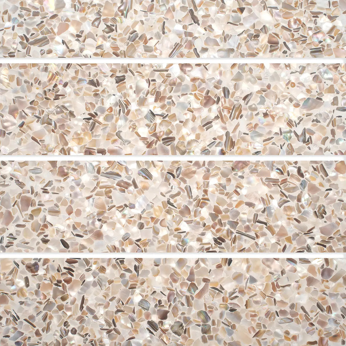 Corazza White Sand Shell and Terrazzo Subway Tile | Tile Club