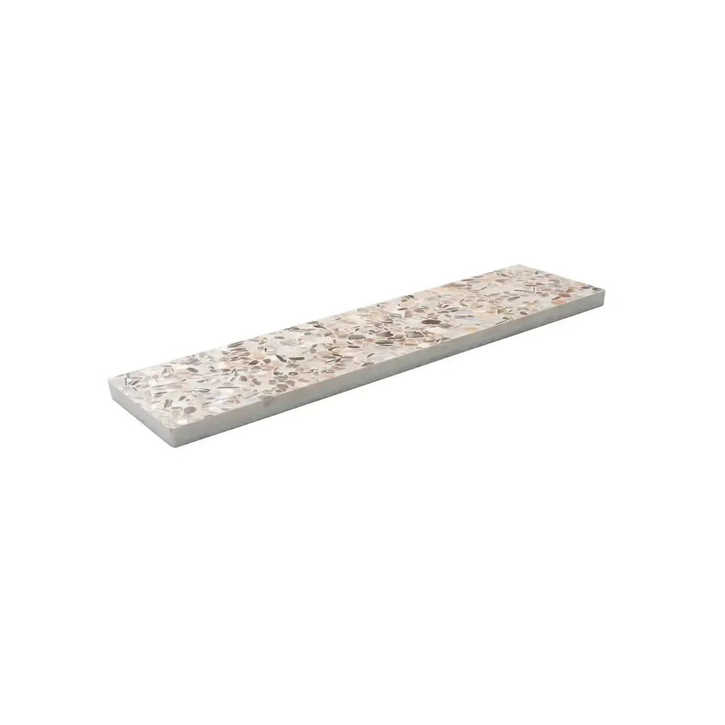 Corazza White Sand Shell and Terrazzo Subway Tile | Tile Club