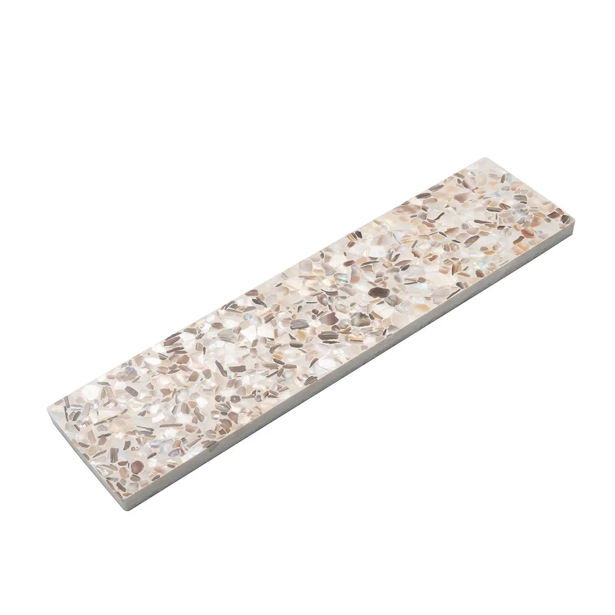 Corazza White Sand Shell and Terrazzo Subway Tile | Tile Club