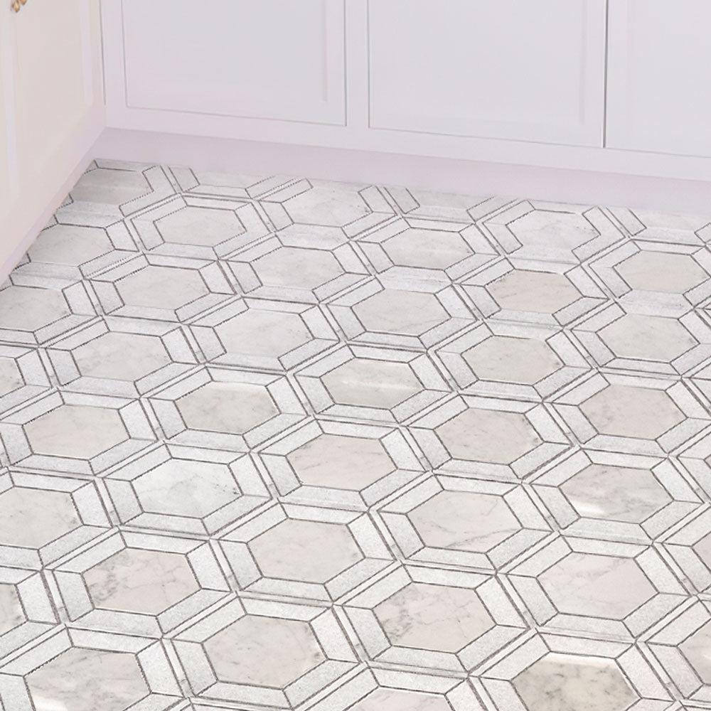 Cosmos Hex Marble Mosaic Tile | Tile Club