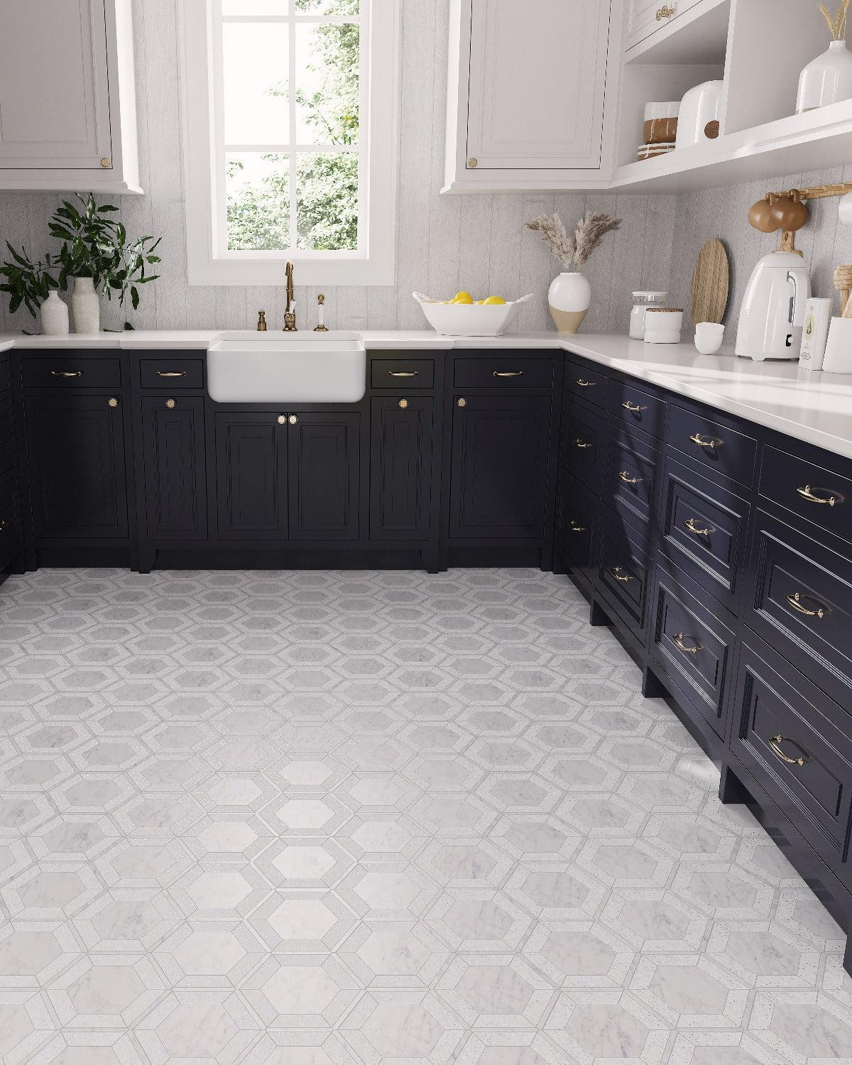 Cosmos Hex Marble Mosaic Tile | Tile Club