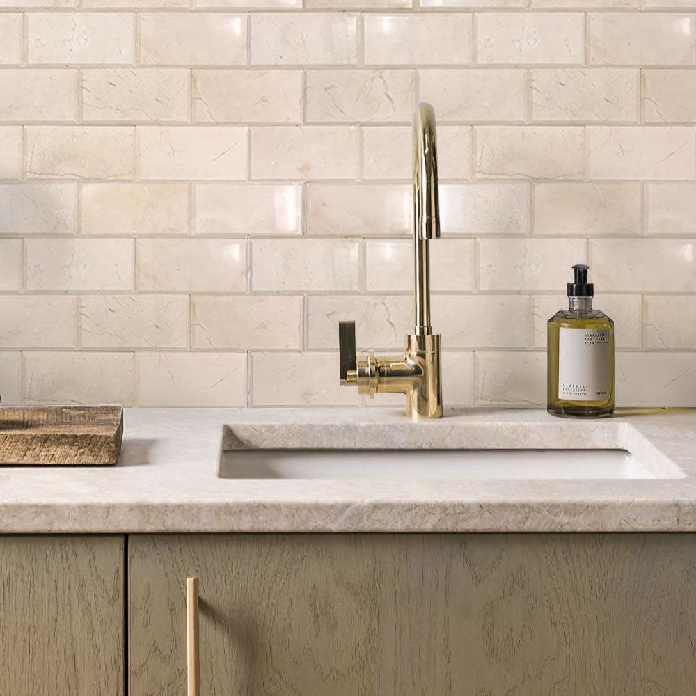 Crema Marfil 3X6 Beveled Marble Tile | Online Tile Store with Free ...