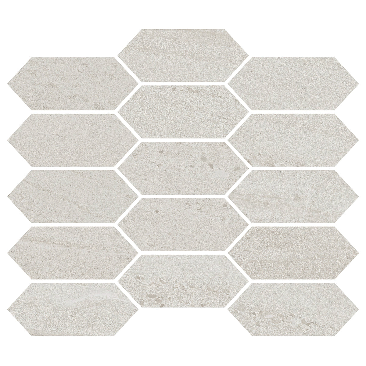 Denali Off-White Concrete Look Ceramic Mosaic Tile Sample | Tile Club