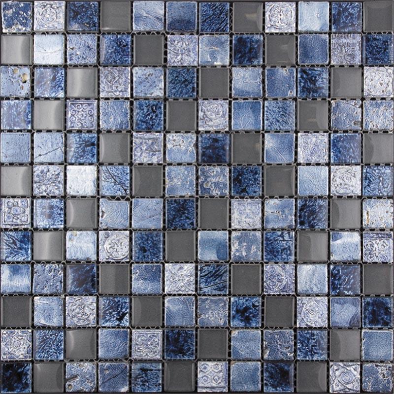 Eclectic Blue Square Mosaic Tile | Tile Club