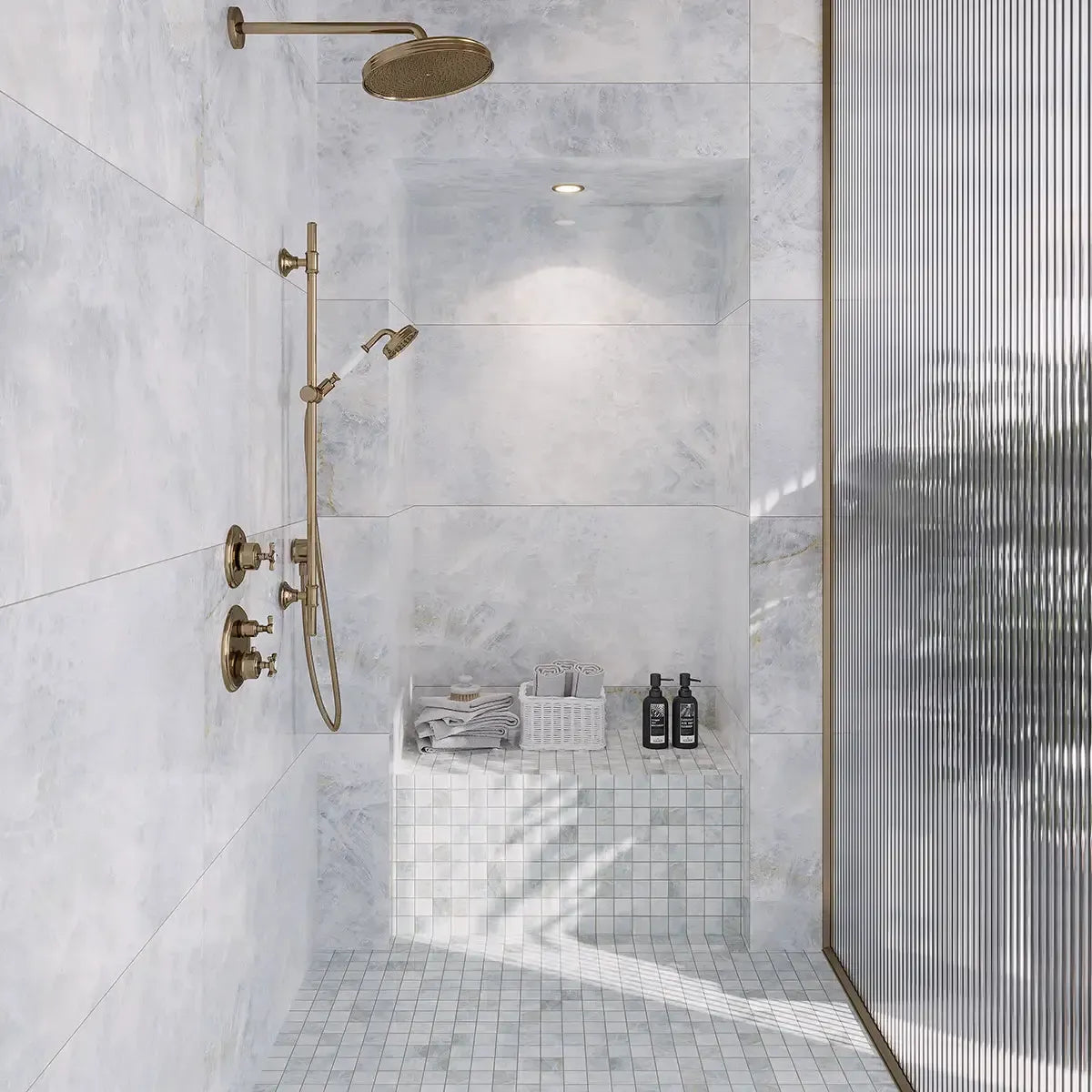 Emporio Quartz Blue 24x48 Porcelain Tile | Gem-Look Floors and Walls