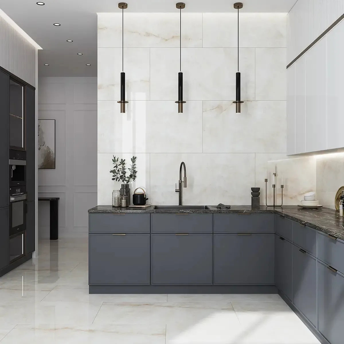 Emporio Quartz White 24x48 Porcelain Tile | Gem-Look Floors and Walls