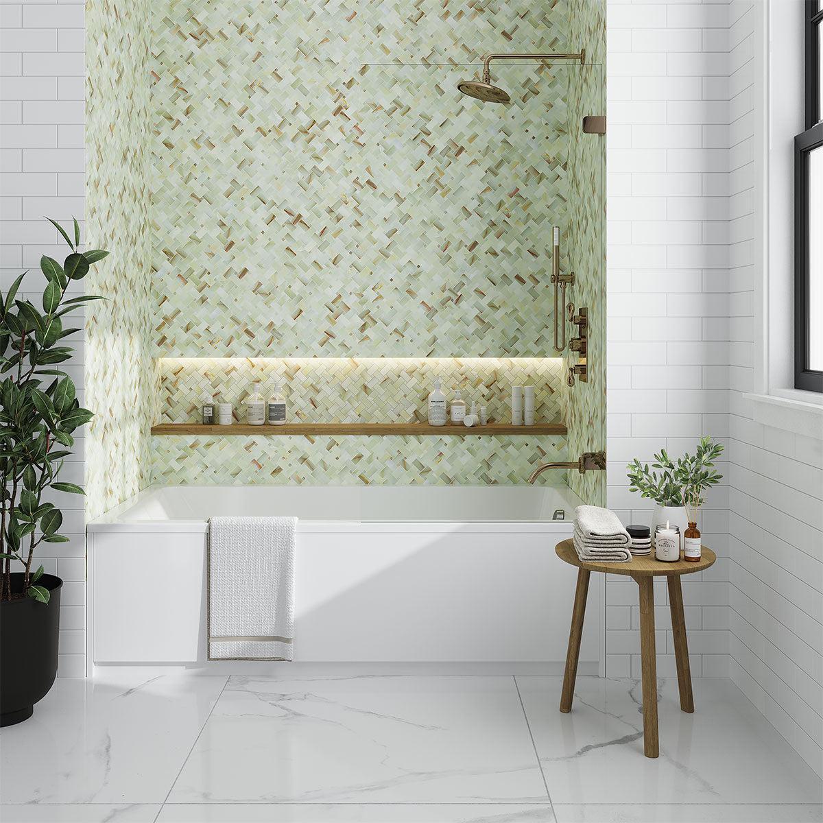 Emporio Soft Jade Onyx Porcelain Mosaic Tile | Floors, Walls, Pools