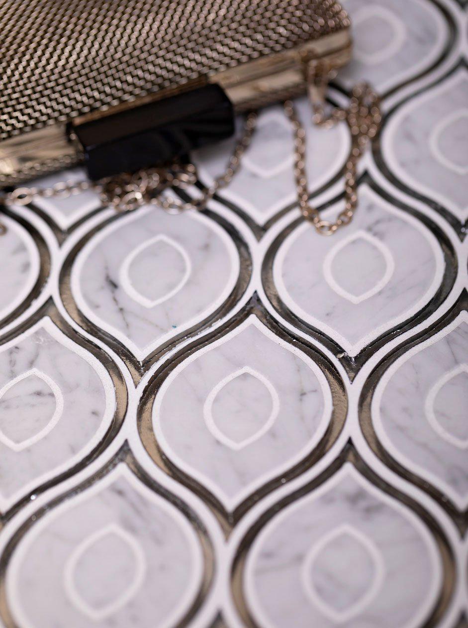 Evil Eye Carrara Marble Mosaic Tile | Tile Club