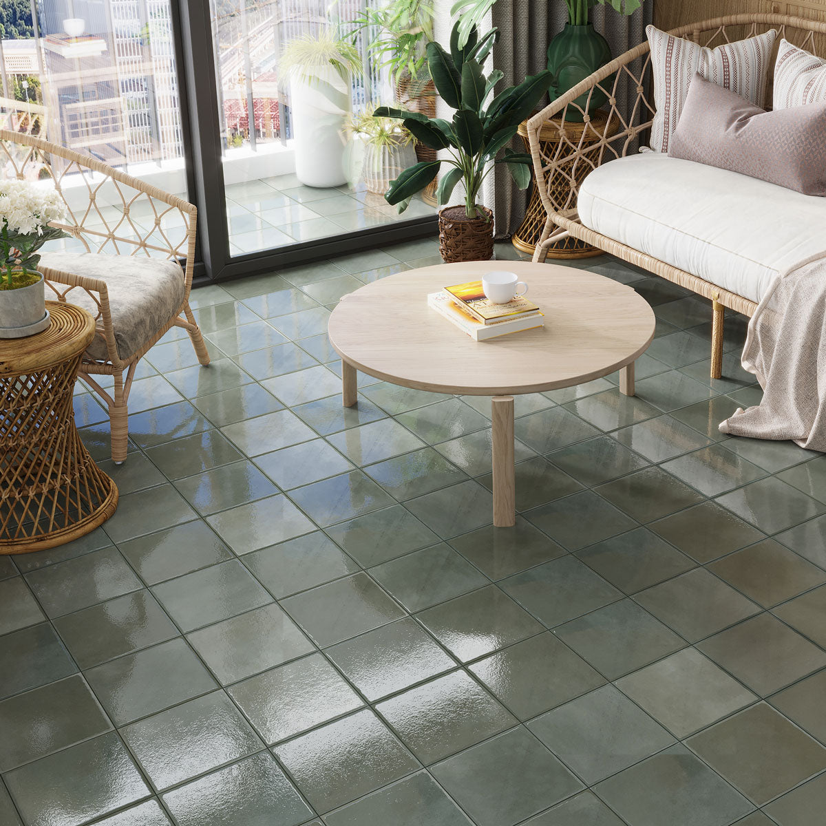 Formidus Evergreen Square 8x8 Porcelain Tile | Tile Club