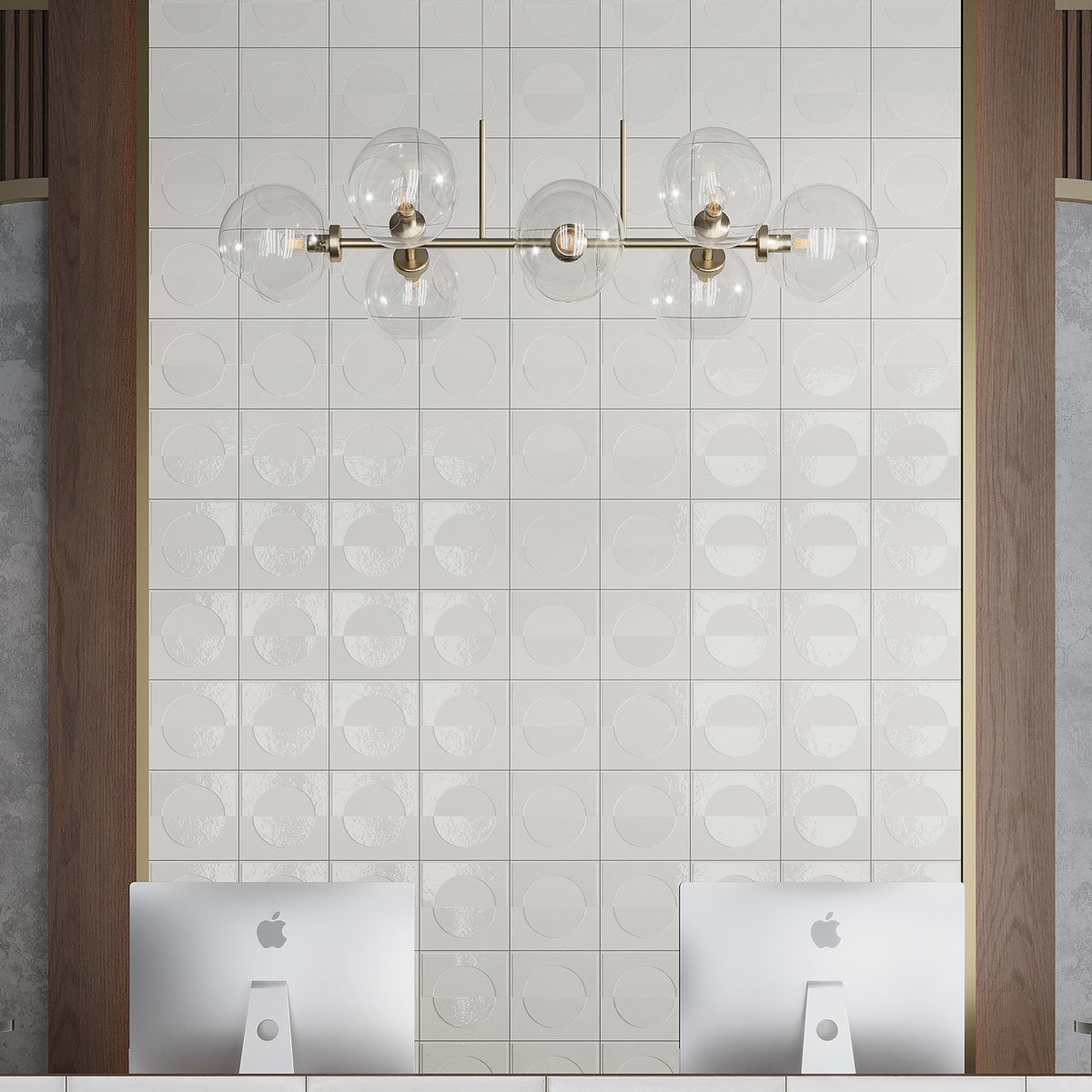 Formidus White Eclipse Square 8x8 Porcelain Tile | Tile Club