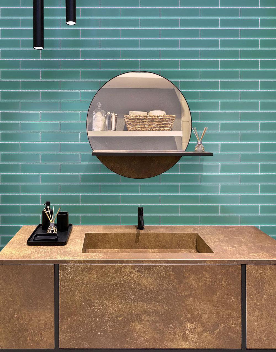 Glacier Aqua 3X12 Frosted Glass Tile | Tile Club
