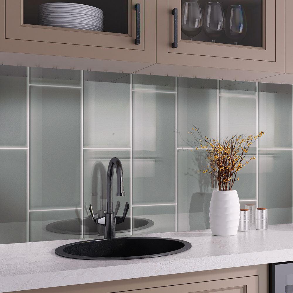 Large Glass Subway Tile Trending In Bathroom Decor: Glass Tile