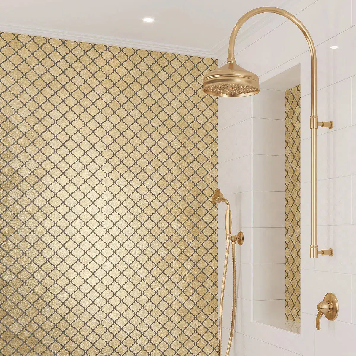 Gold Arabesque Mosaic Tile | Tile Club