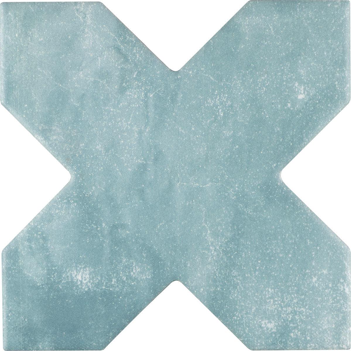 Santa Barbara Dappled Green Cross Ceramic Tile | Star and Cross Pattern ...