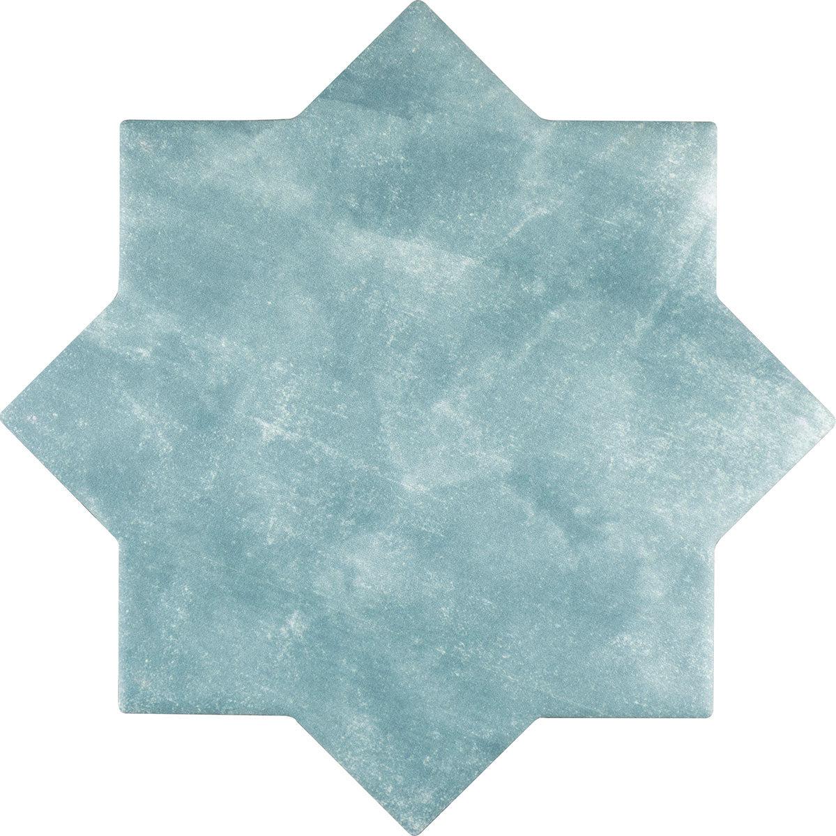 Santa Barbara Dappled Green Star Ceramic Tile | Star and Cross Pattern Tile