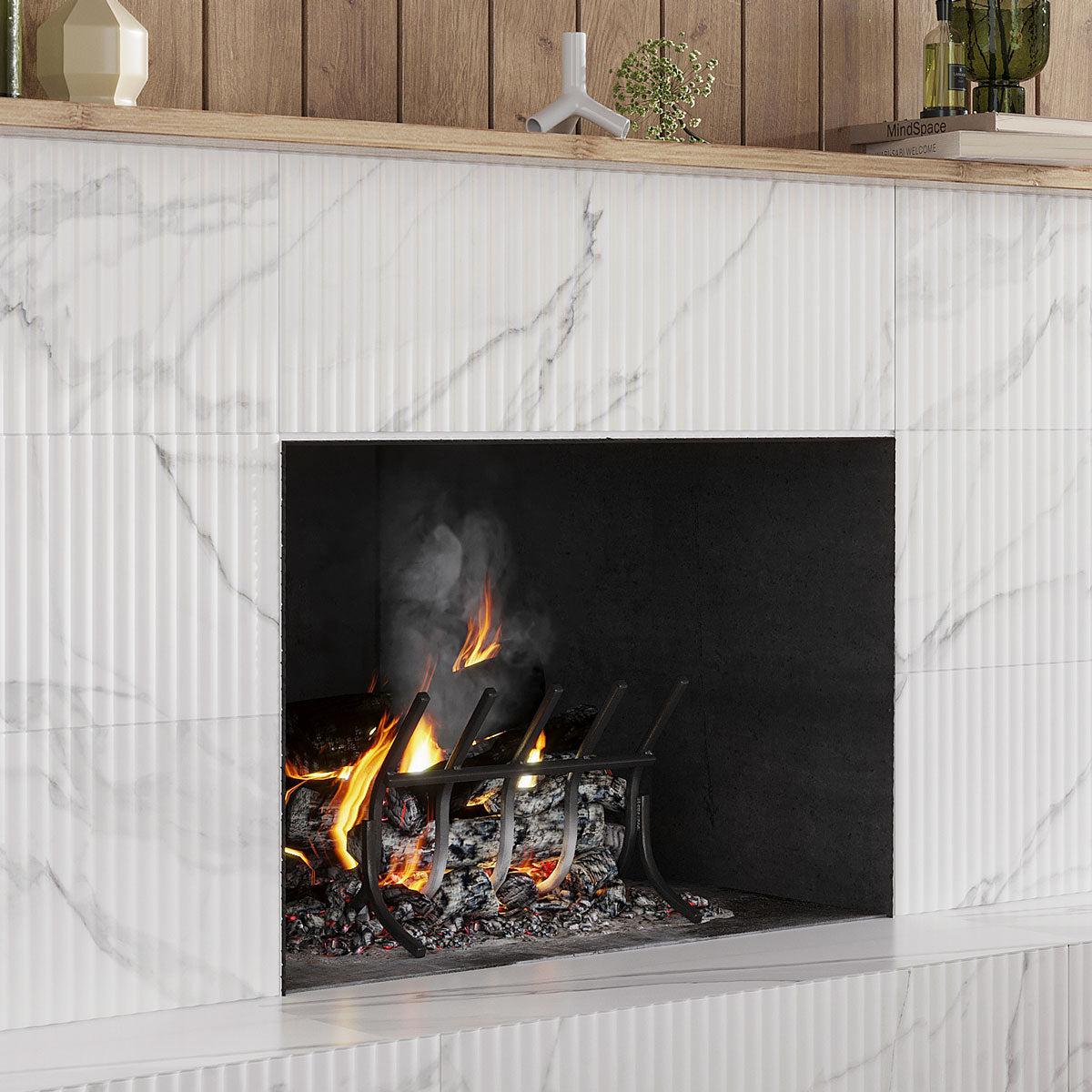 Grazioso Fluted Carrara Ceramic Tile 12x36