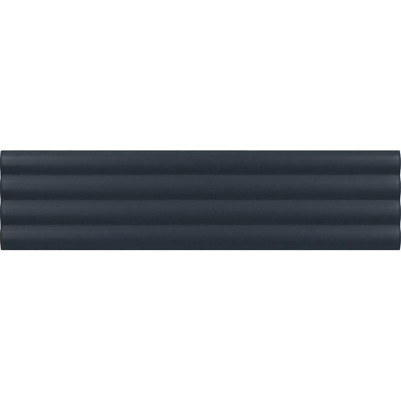Groove Navy Deco Matte Ceramic Subway Tile | Tile Club