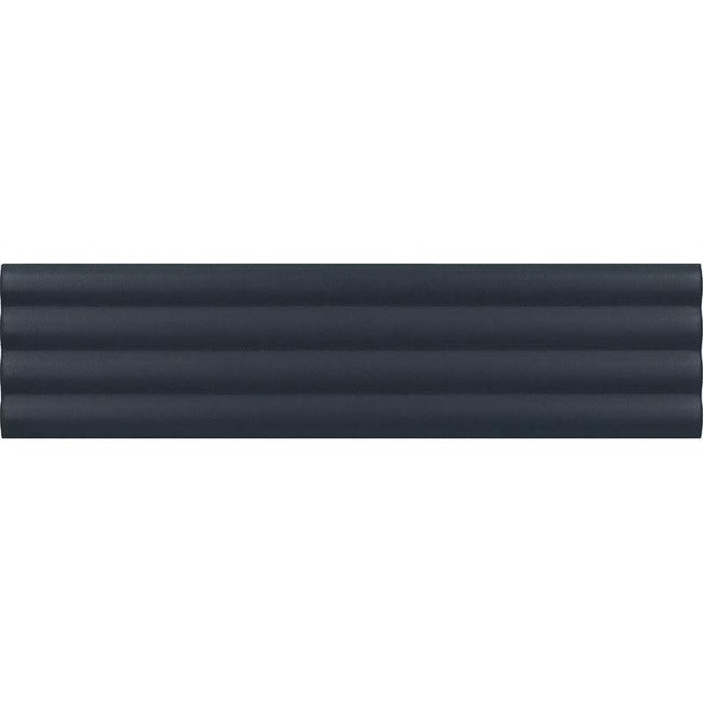 Groove Navy Deco Matte Ceramic Subway Tile | Tile Club