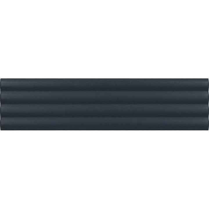 Groove Navy Deco Matte Ceramic Subway Tile | Tile Club