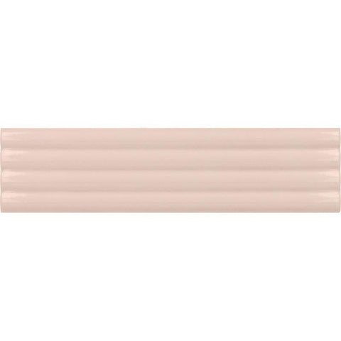 Groove Pink Deco Gloss Ceramic Subway Tile | Tile Club