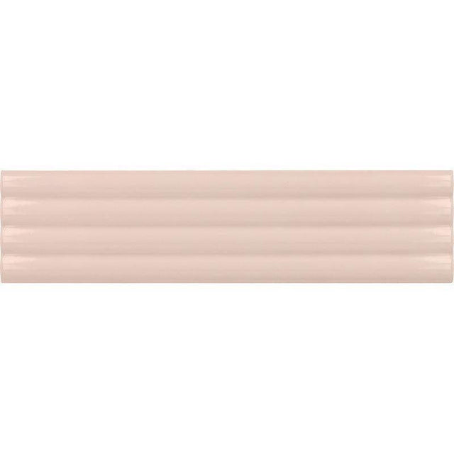 Groove Pink Deco Gloss Ceramic Subway Tile | Tile Club