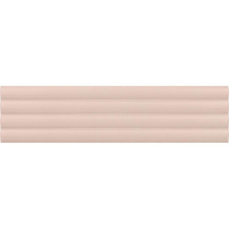 Groove Pink Deco Matte Ceramic Subway Tile | Tile Club