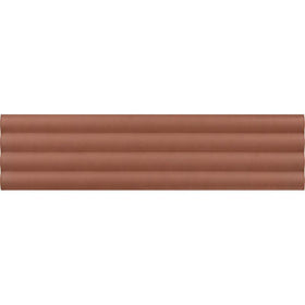Groove Terra Cotta Deco Matte Ceramic Subway Tile | Tile Club