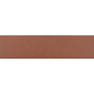 Groove Terra Cotta Matte Ceramic Subway Tile | Tile Club