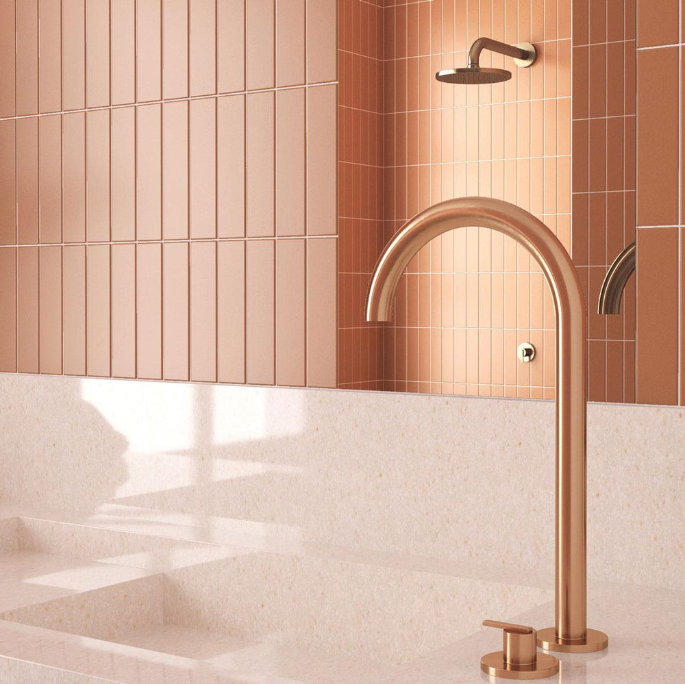 Groove Terra Cotta Matte Ceramic Subway Tile | 3D Wall Tiles