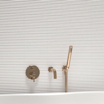 Groove Ceramic Subway Tiles | Mod Textured 3D Tiles with 70s Style