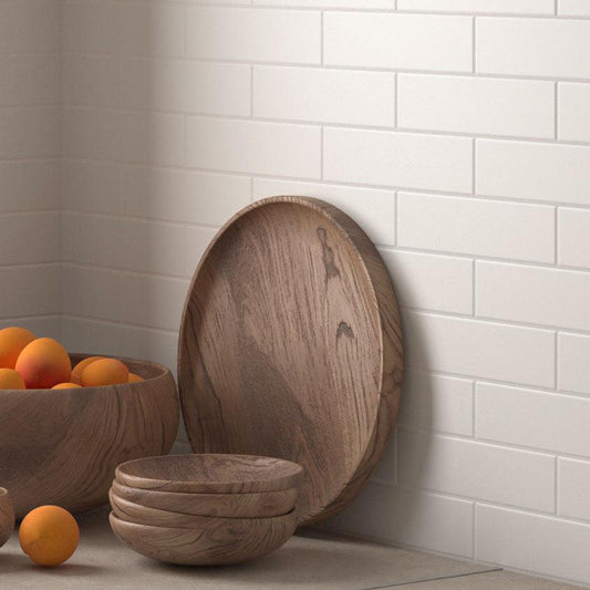Groove Ceramic Subway Tiles | Mod Textured 3D Tiles with 70s Style