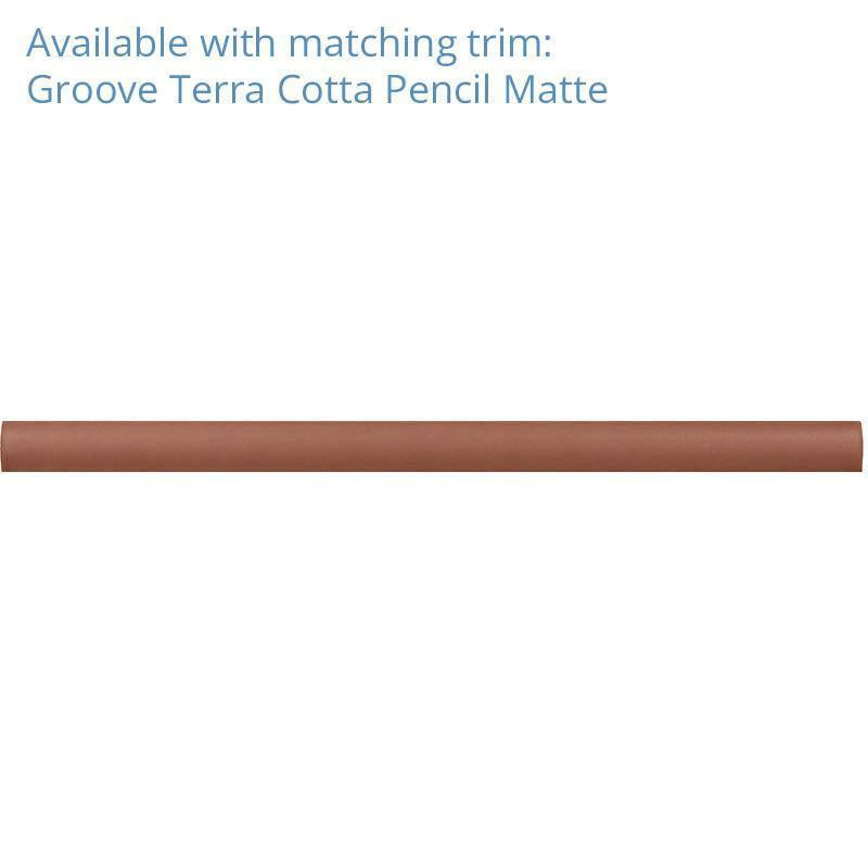 Groove Terra Cotta Matte Ceramic Subway Tile | Tile Club
