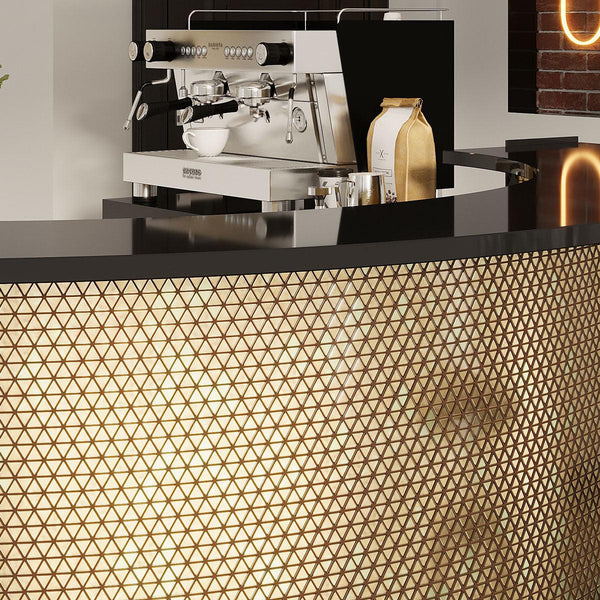 Illumine Gold Foil Triangle Glass Mosaic Tile | Tile Club