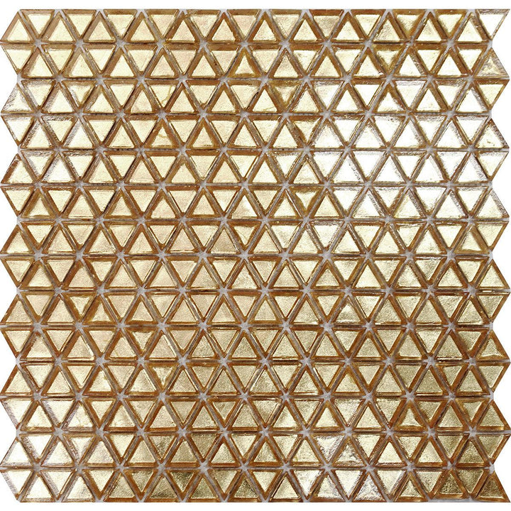 Illumine Gold Foil Triangle Glass Mosaic Tile | Tile Club