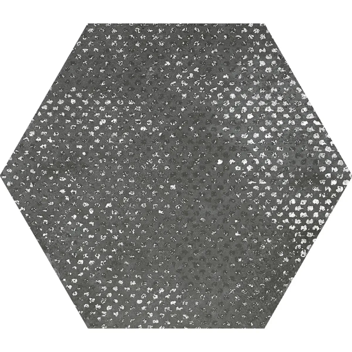 Ink Black Dimension Porcelain Hexagon Tile | Textured Floors, Walls