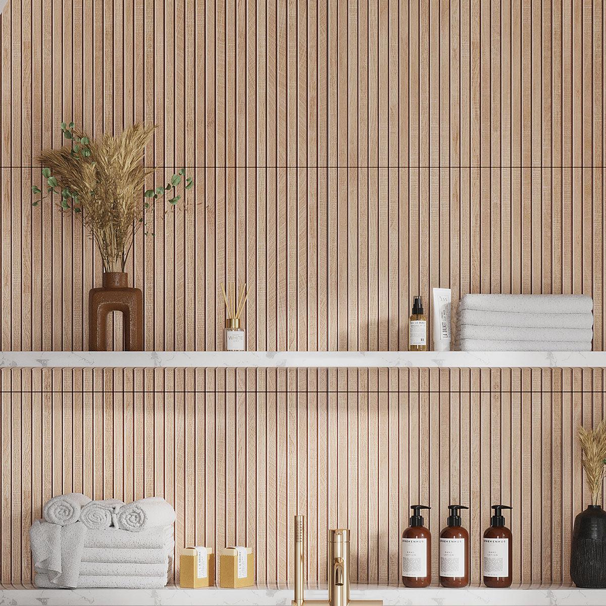 Japandi Maple Slat Wall Tile | Online Tile Store with Free Shipping on ...