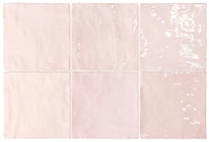 La Riviera Rose Pink Ceramic Square Tile 5.2" x 5.2" | Tile Club