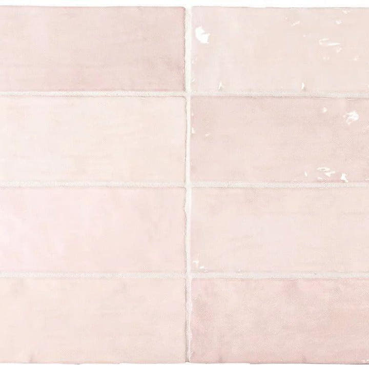La Riviera Rose Pink Ceramic Subway Tile 2.5x8" | Tile Club
