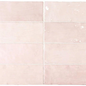La Riviera Rose Pink Ceramic Subway Tile 2.5x8" | Tile Club