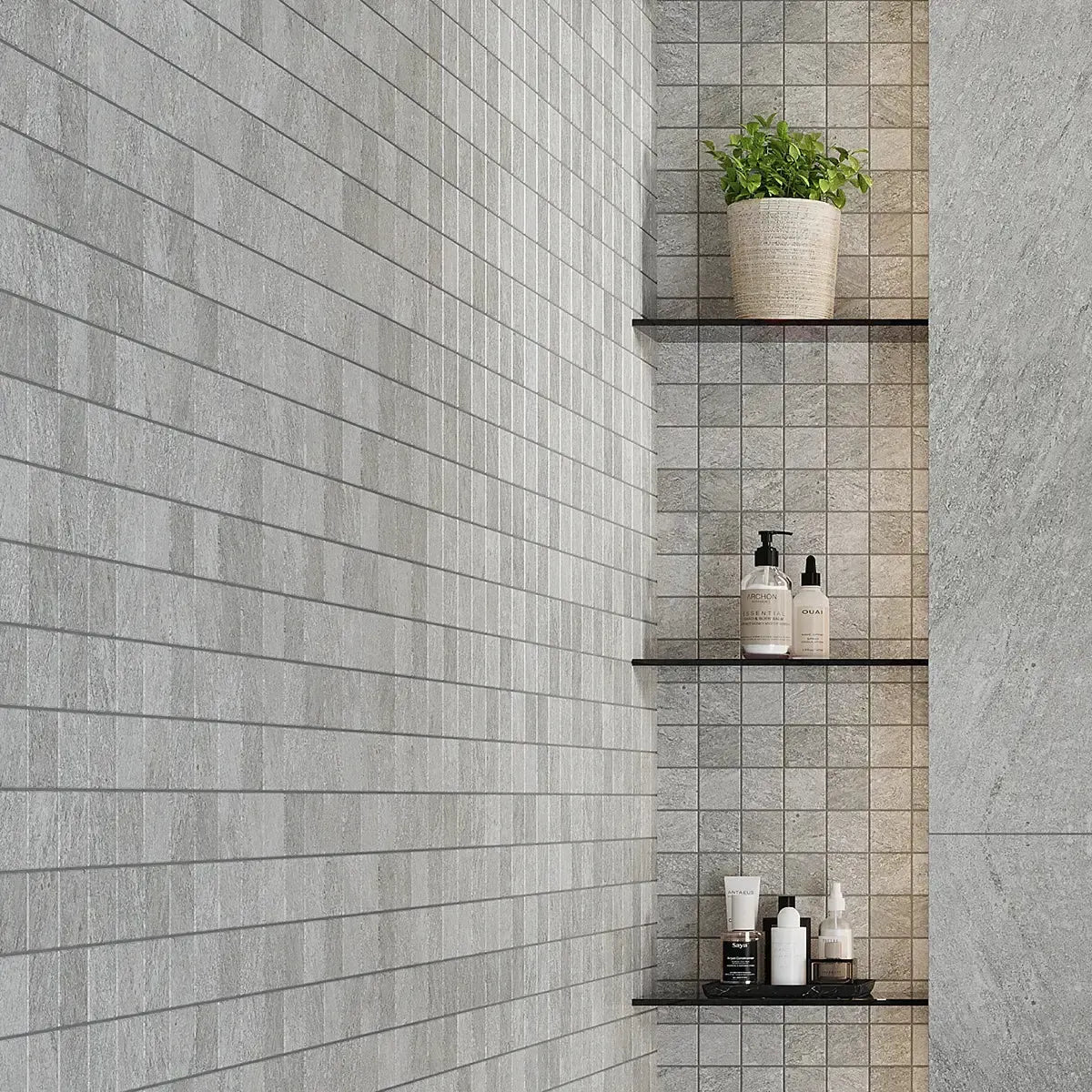 Lithia Gray Quartzite Look Porcelain Mosaic Tile | Tile Club